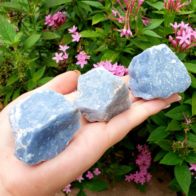 Angelite Natural Rough Raw Crystal Healing Gemstone Spiritual - Etsy