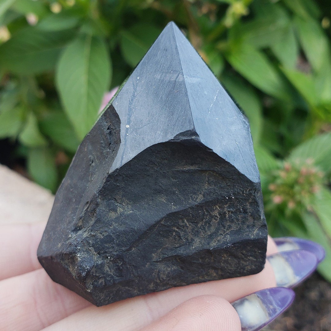 Shungite Rough Free Formed & Semi Polished Standing Point Natural Wicca ...