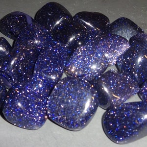 Blue Goldstone Tumbled & Polished Crystal Healing Gemstones 2pc Set - Etsy