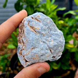 Angelite Natural Semi Polished One Face Crystal Healing Gemstone ...