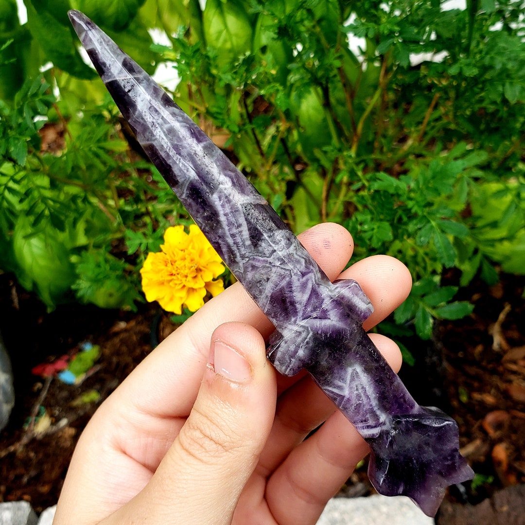 Amethyst Natural Healing Crystal Smooth Polished Gemstone Knife From ...