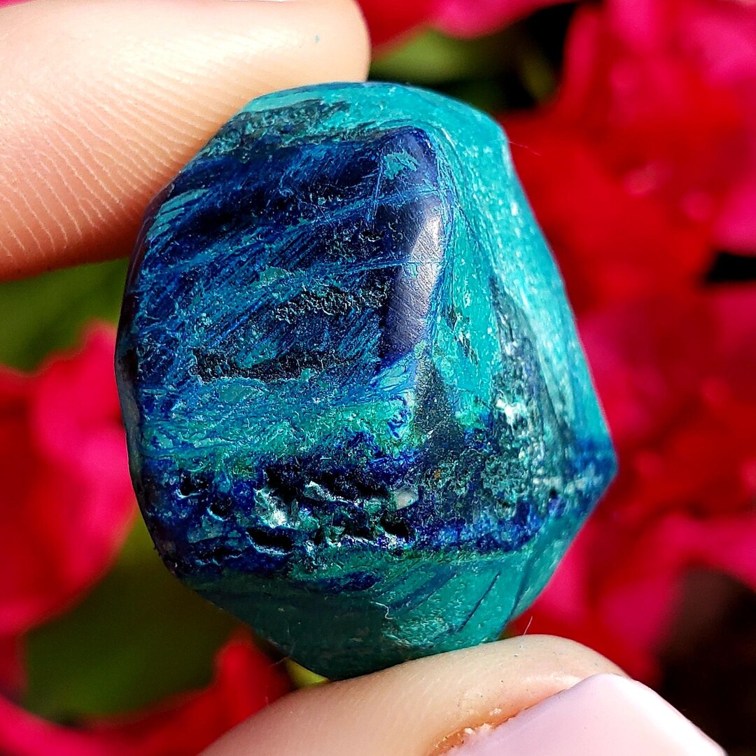 Azurite and Malachite Tumbled & Semi Polished Free Formed Crystal ...