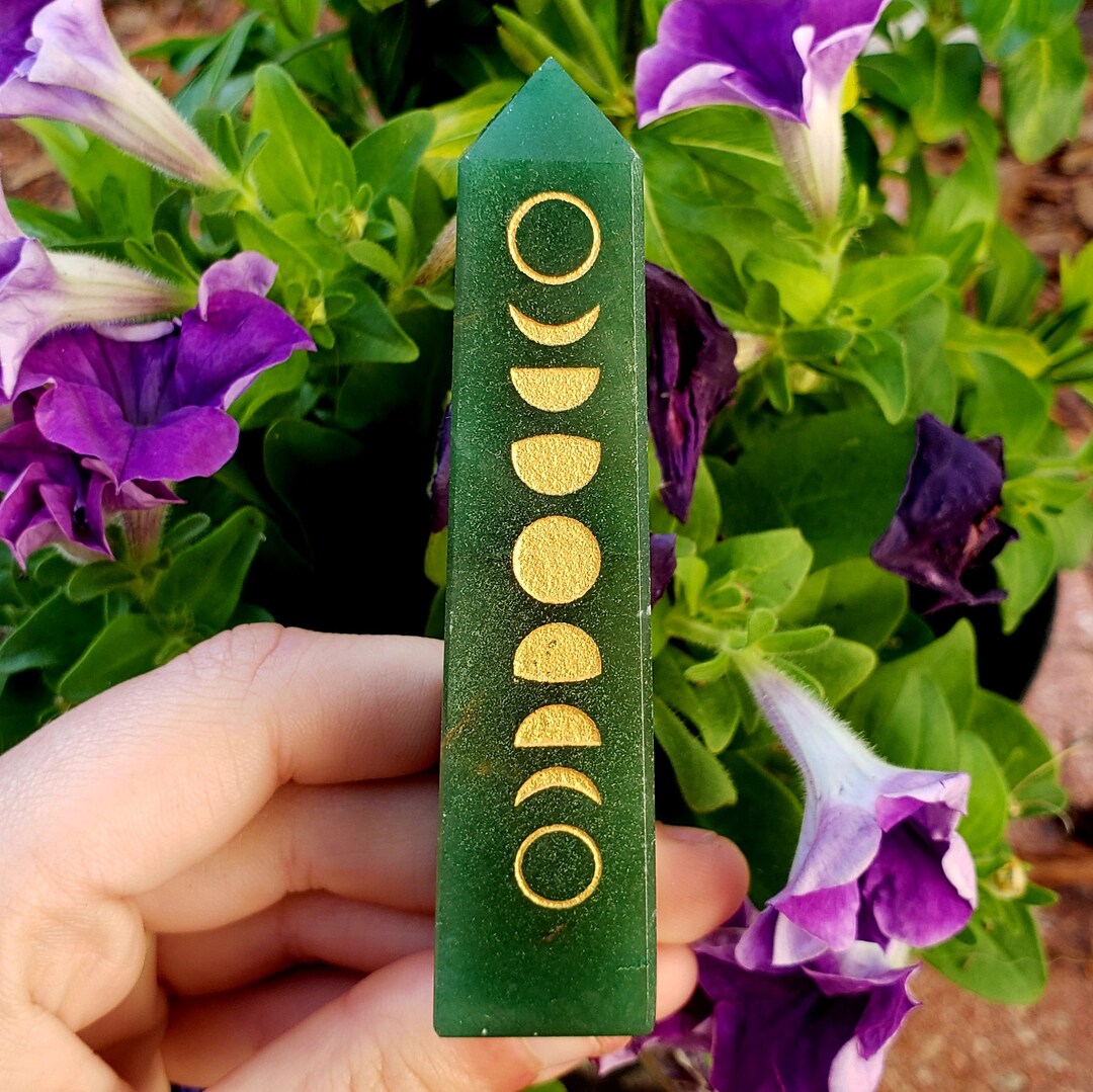 Aventurine Moon Phase Hand Polished Obelisk Tower Natural Healing ...