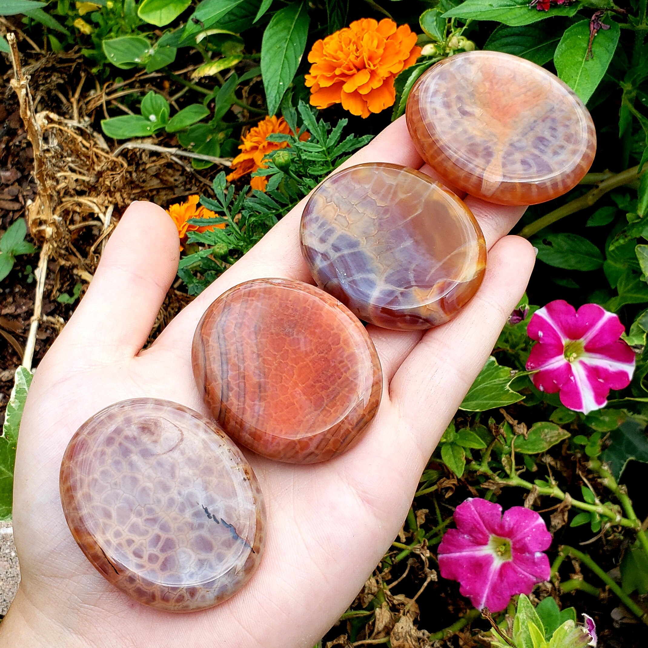 Fire Agate Natural Healing Crystal Smooth Polished Gemstone - Etsy