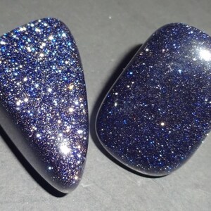 Blue Goldstone Tumbled & Polished Crystal Healing Gemstones 2pc Set - Etsy