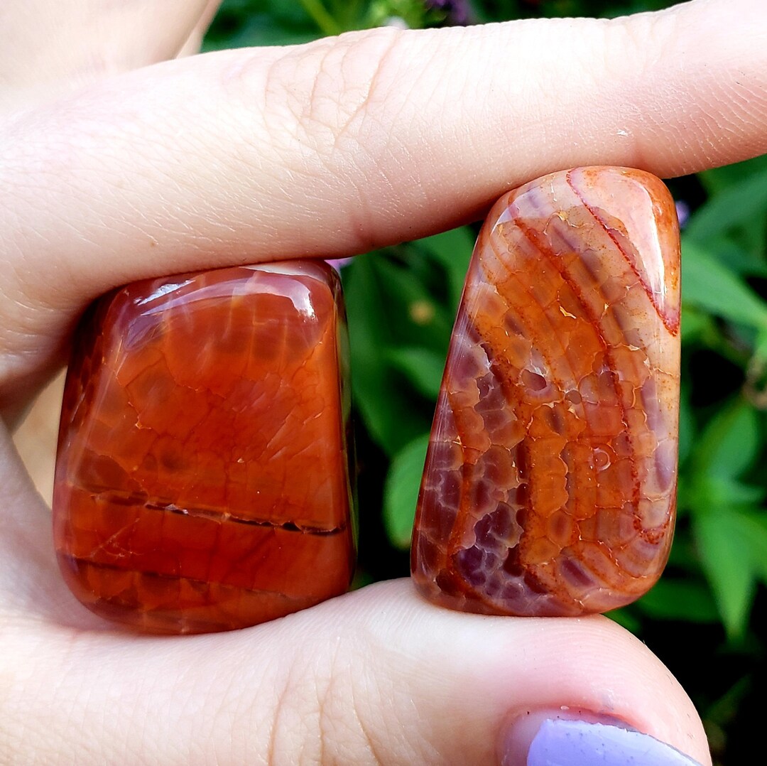 A Grade Fire Agate: Tumbled, Polished Healing Crystal (1pc) - Etsy