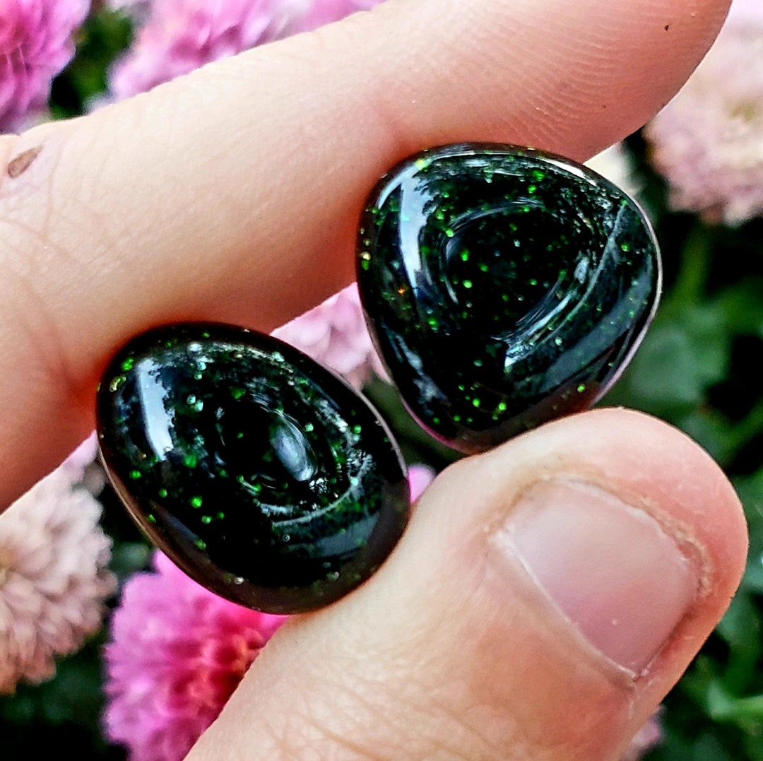 Green Goldstone - Rare Tumbled & Polished Smooth Unique Shaped ...