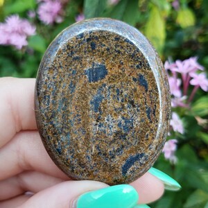 Bronzite Natural Healing Crystal Smooth Polished Gemstone Large Worry Palm Pocket / Base Chakra ...