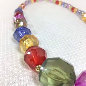 1980s Rainbow Faceted 18 Chunky Acrylic Graduated Bead Necklace - Etsy