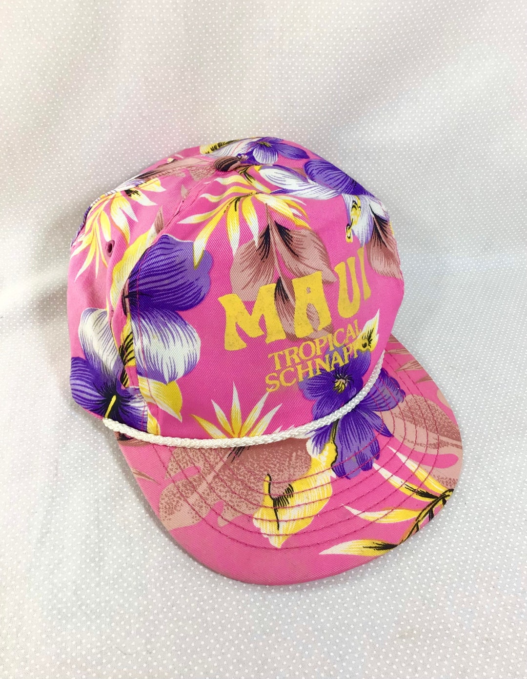 1980s “maui Tropical Schnapps” Tubular Adjustable Beach Hat - Etsy