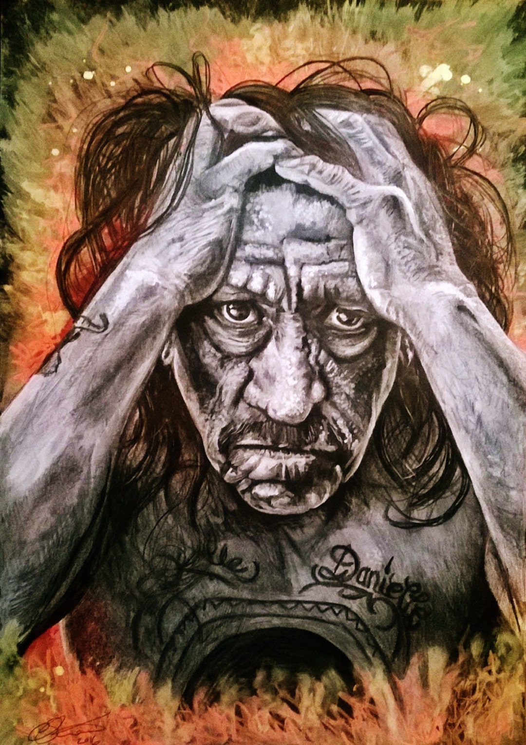 A3 Size Danny Trejo Portrait Drawing Original Fan Wall Art : - Etsy