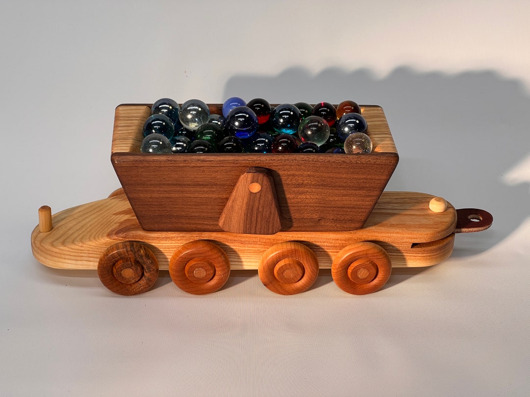 Train Toy Hopper Marble Carrier Car Hand Made of Wisconsin Hardwoods - Etsy