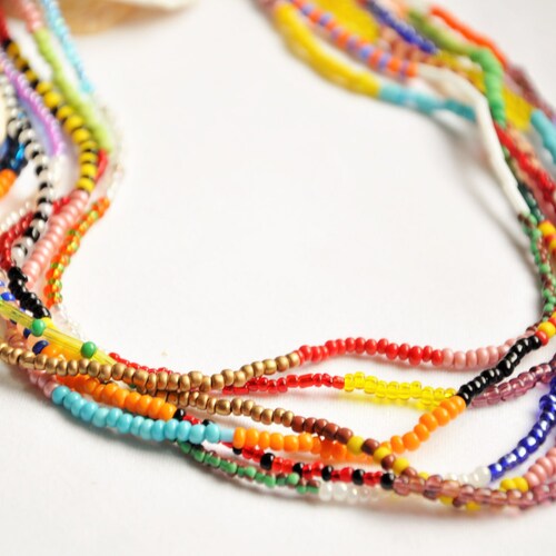 African Beaded Necklace Multi Strand Necklace African Etsy