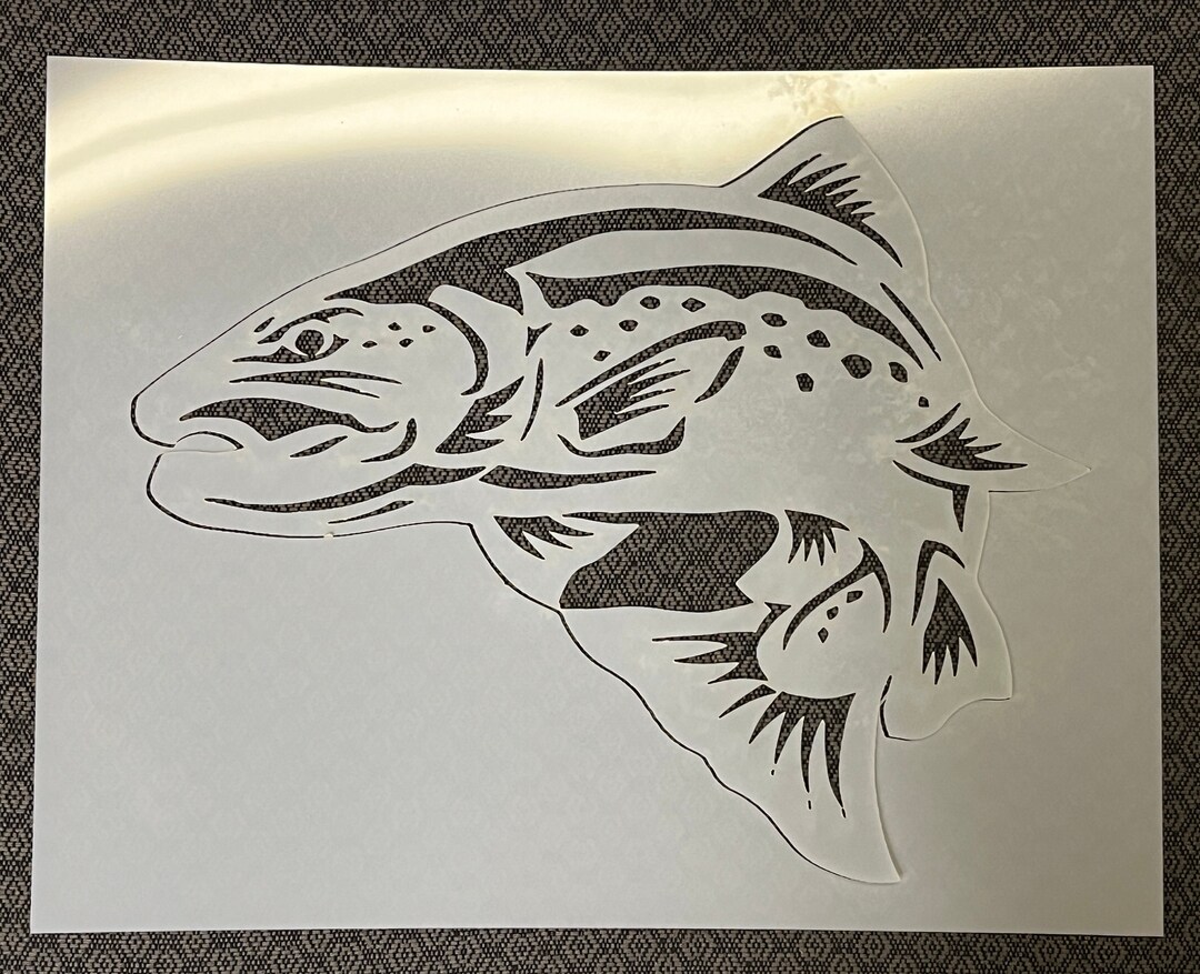 2 Layers Mylar Stencil Bass Design for Airbrush Painting, Art & Craft ...