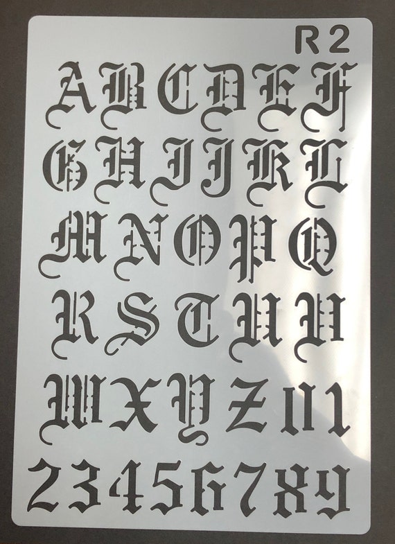 Old English Letter Set Laser Cut Stencil for Airbrush Design - Etsy Canada