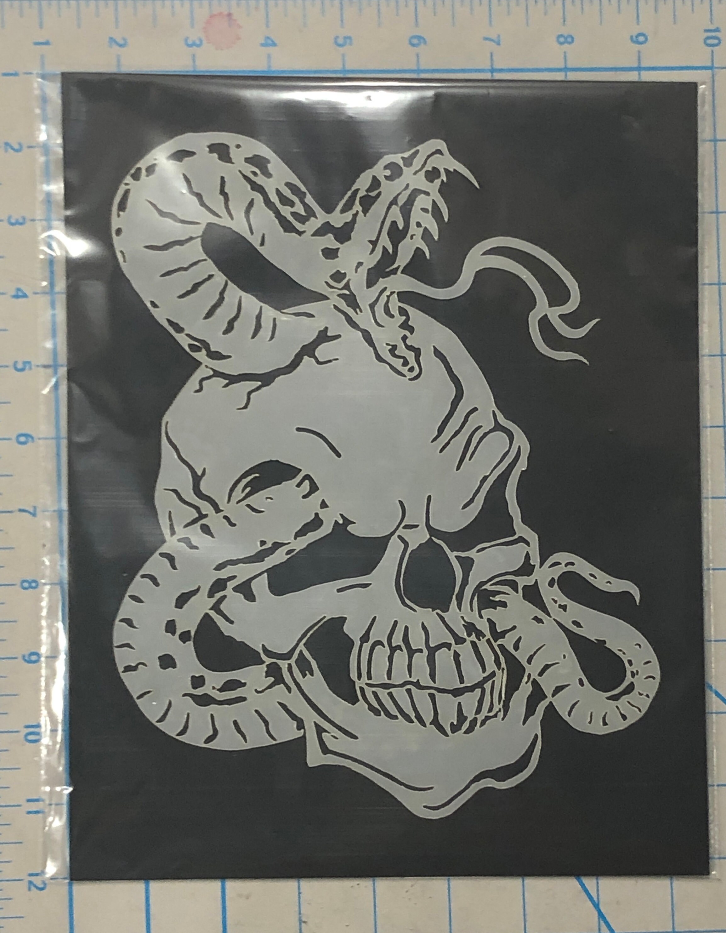 Laser Cut Skull & Snake Stencil Design 10 Mils Reusable Mylar for ...