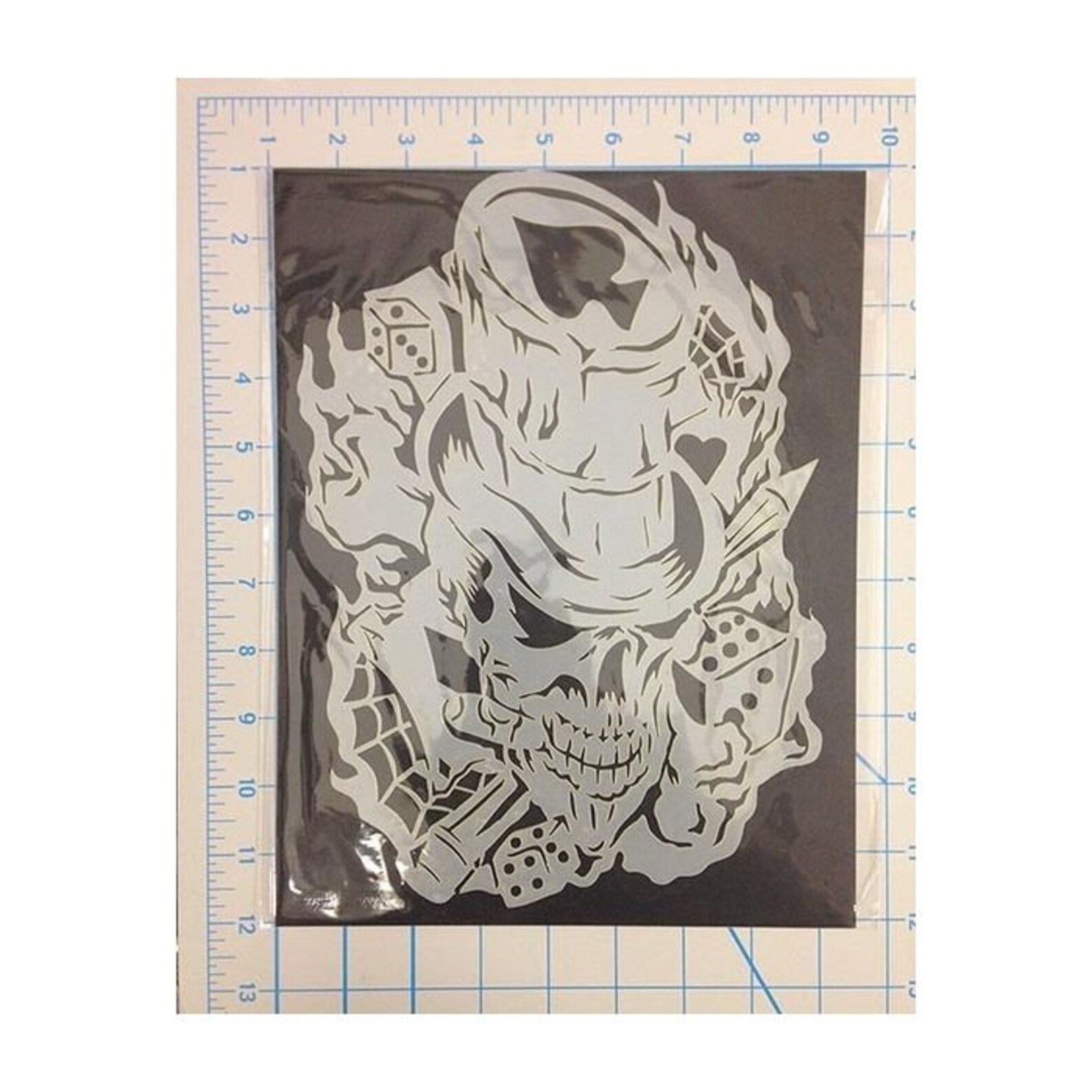10 Mils Laser Cut Airbrush Stencil Skull N' Dice Design for Art, Design ...
