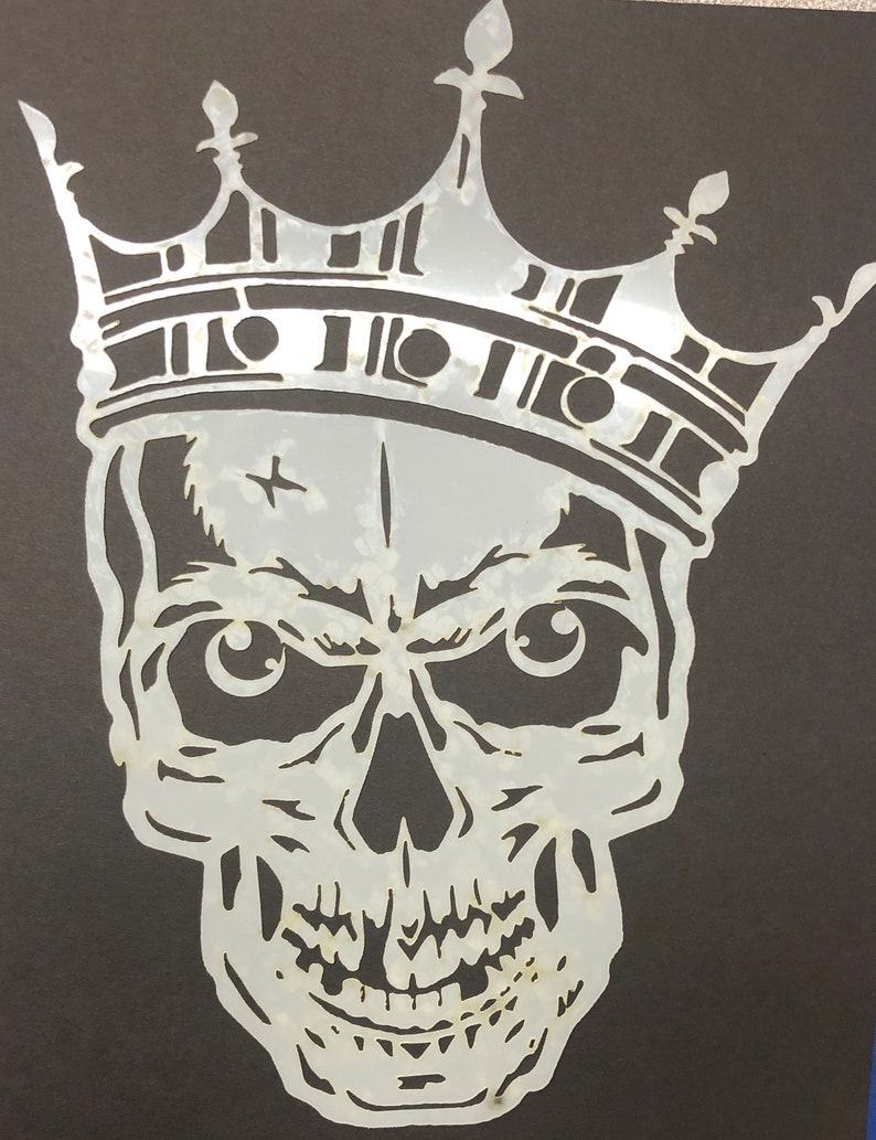 King Skull With Staring Eyes Laser Cut Airbrush Stencils for Painting ...