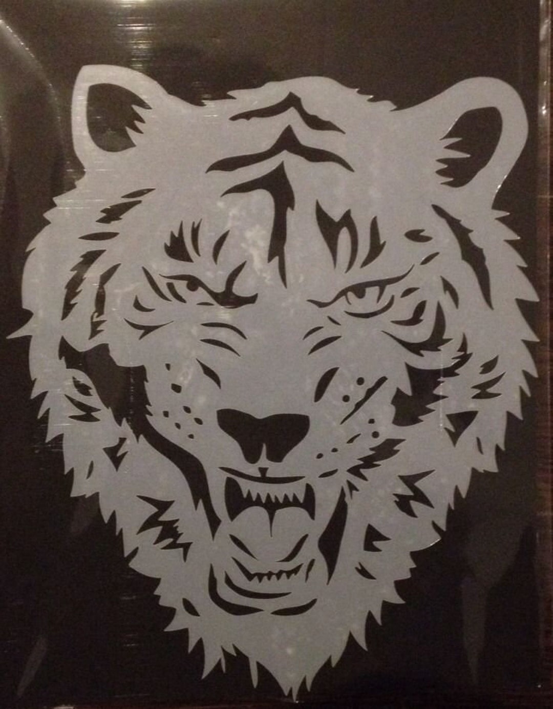Laser Cut Tiger Head Stencil Design 10 Mils Reusable Mylar for Airbrush ...