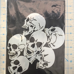 Two Layers Mylar Reusable Stencil Multiple Skulls Design for Airbrush ...