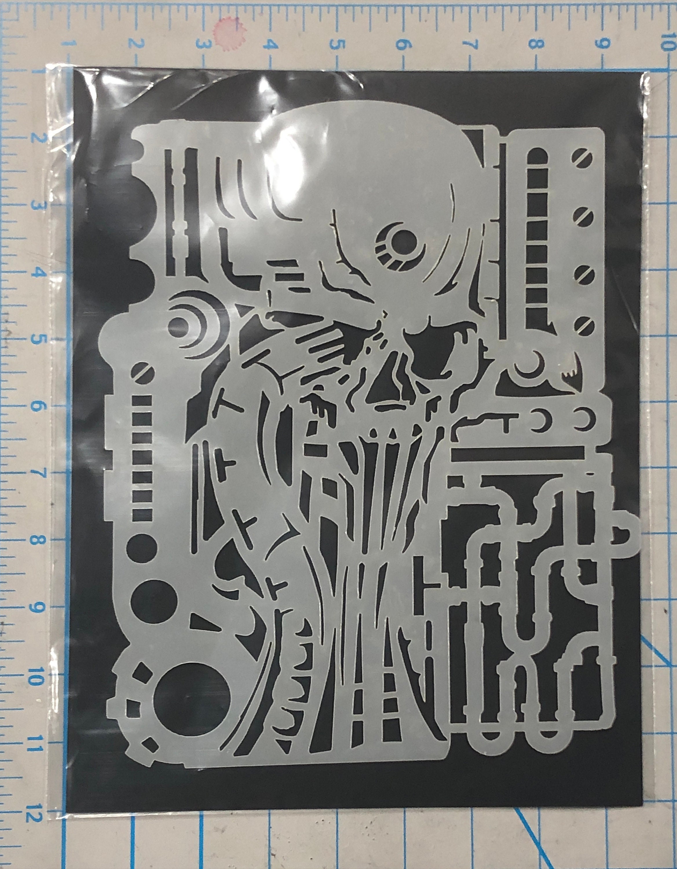 Bio Skull Stencil Design Laser Cut 10 Mil Reusable Mylar for Airbrush ...