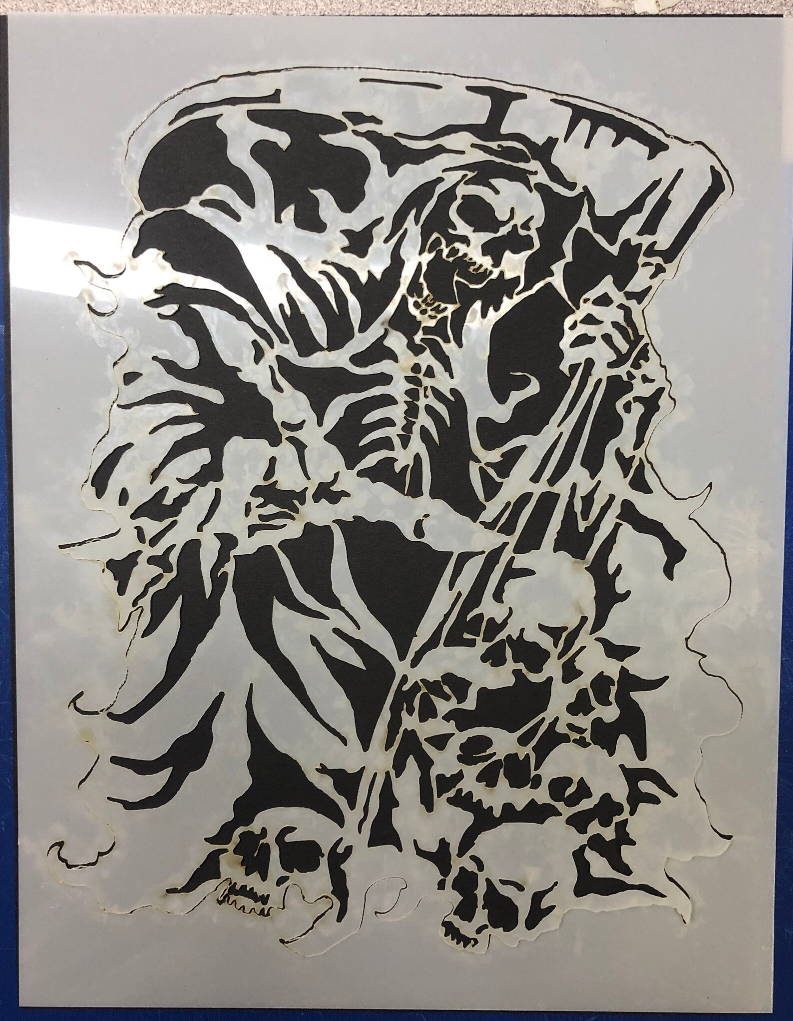 Large Laser Cut Grime Reaper Stencil Design 10 Mils Reusable Mylar for ...