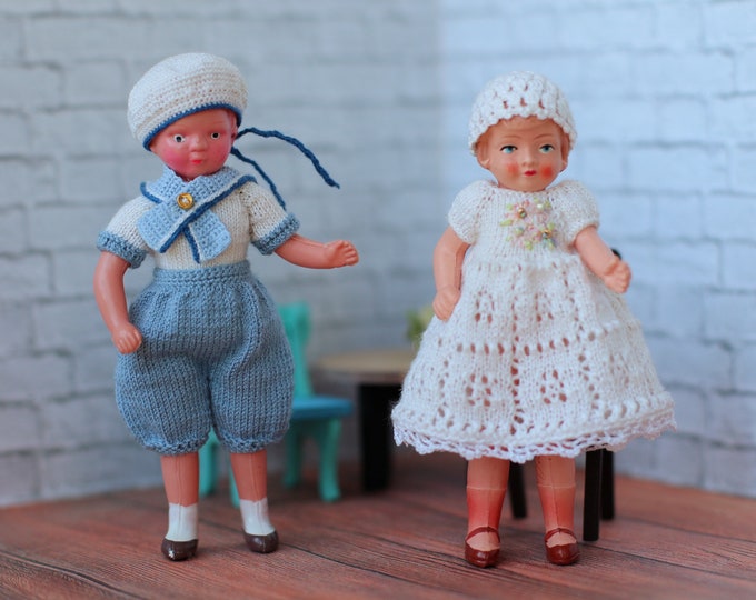 Dollhouse miniature clothing to mini dolls. by Creativhook on Etsy