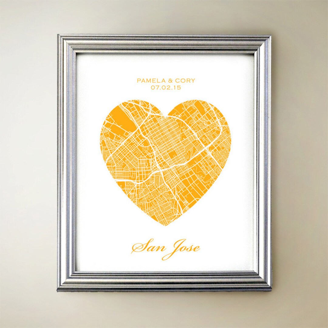 San Jose Heart Map - Etsy