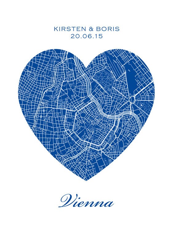 Vienna Heart Map - Etsy
