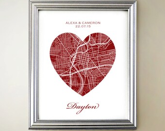 University of Dayton Map - Etsy