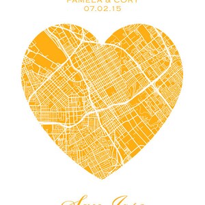 San Jose Heart Map - Etsy