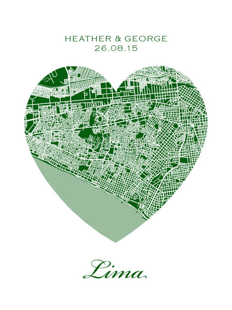 Lima Heart Map - Etsy