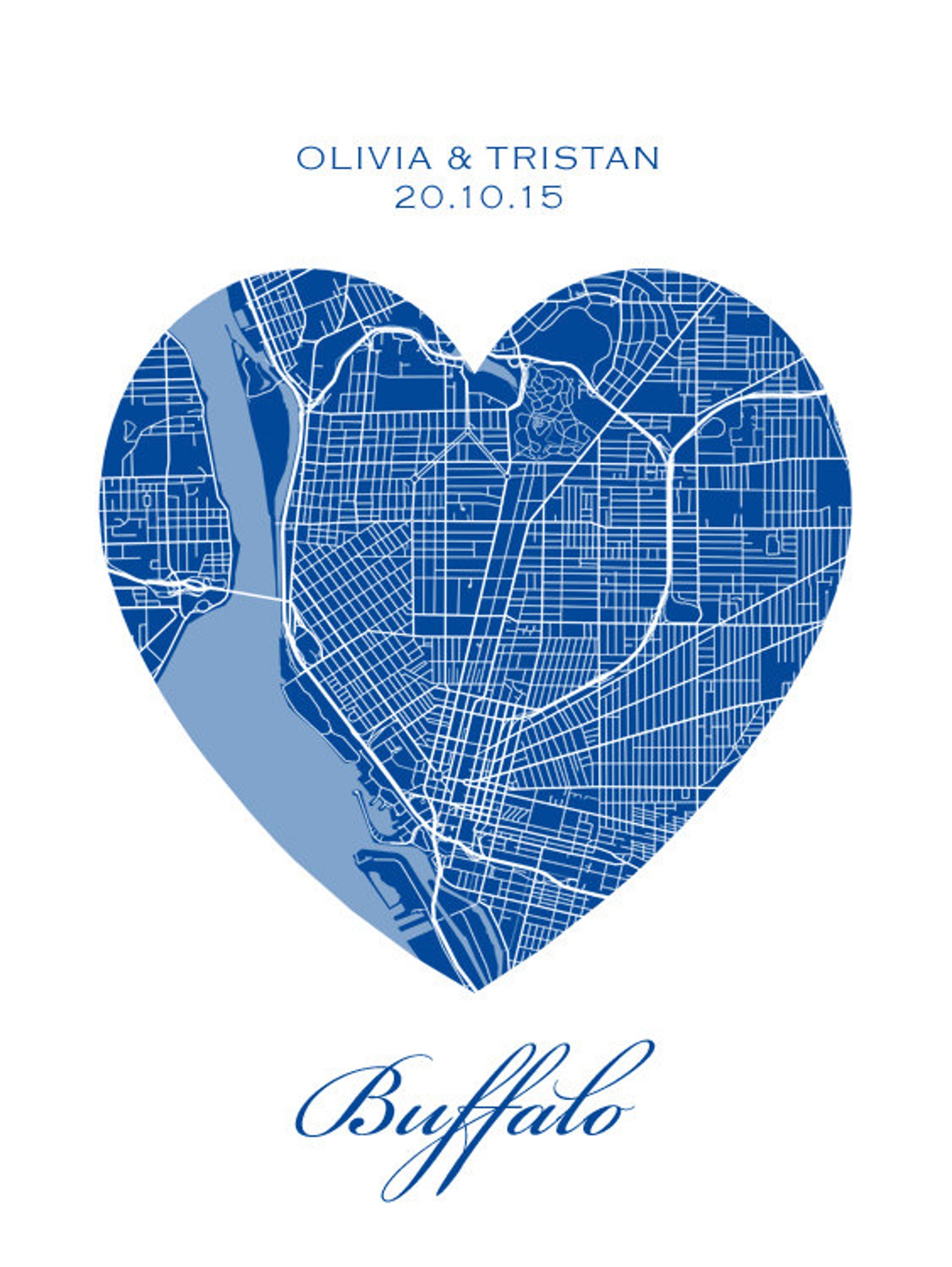 Buffalo Heart Map - Etsy