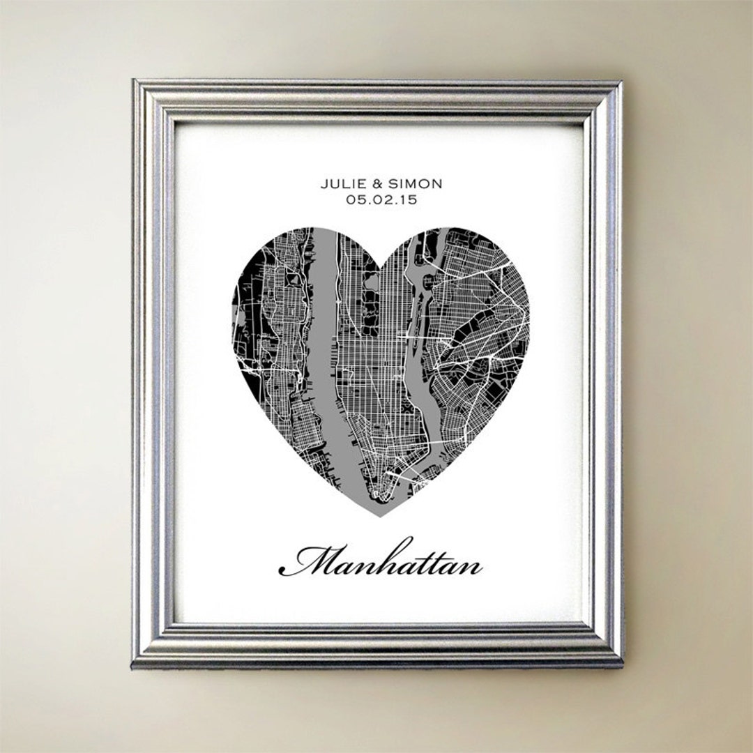 Manhattan Heart Map - Etsy