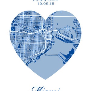 Miami Heart Map - Etsy