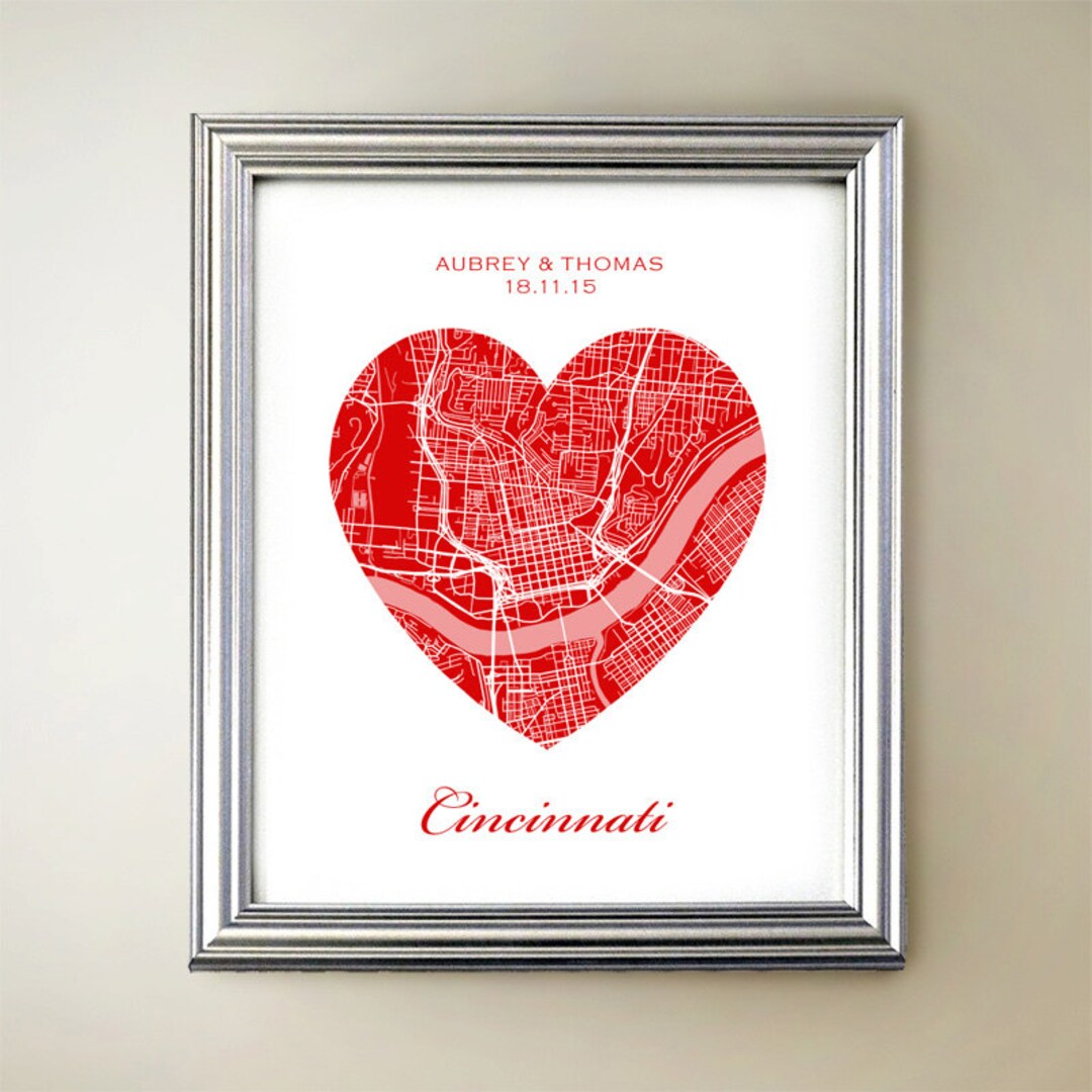 Cincinnati Heart Map - Etsy