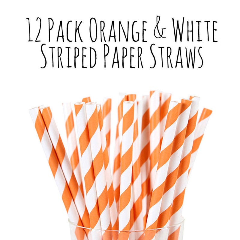 Orange Paper Straws - Etsy
