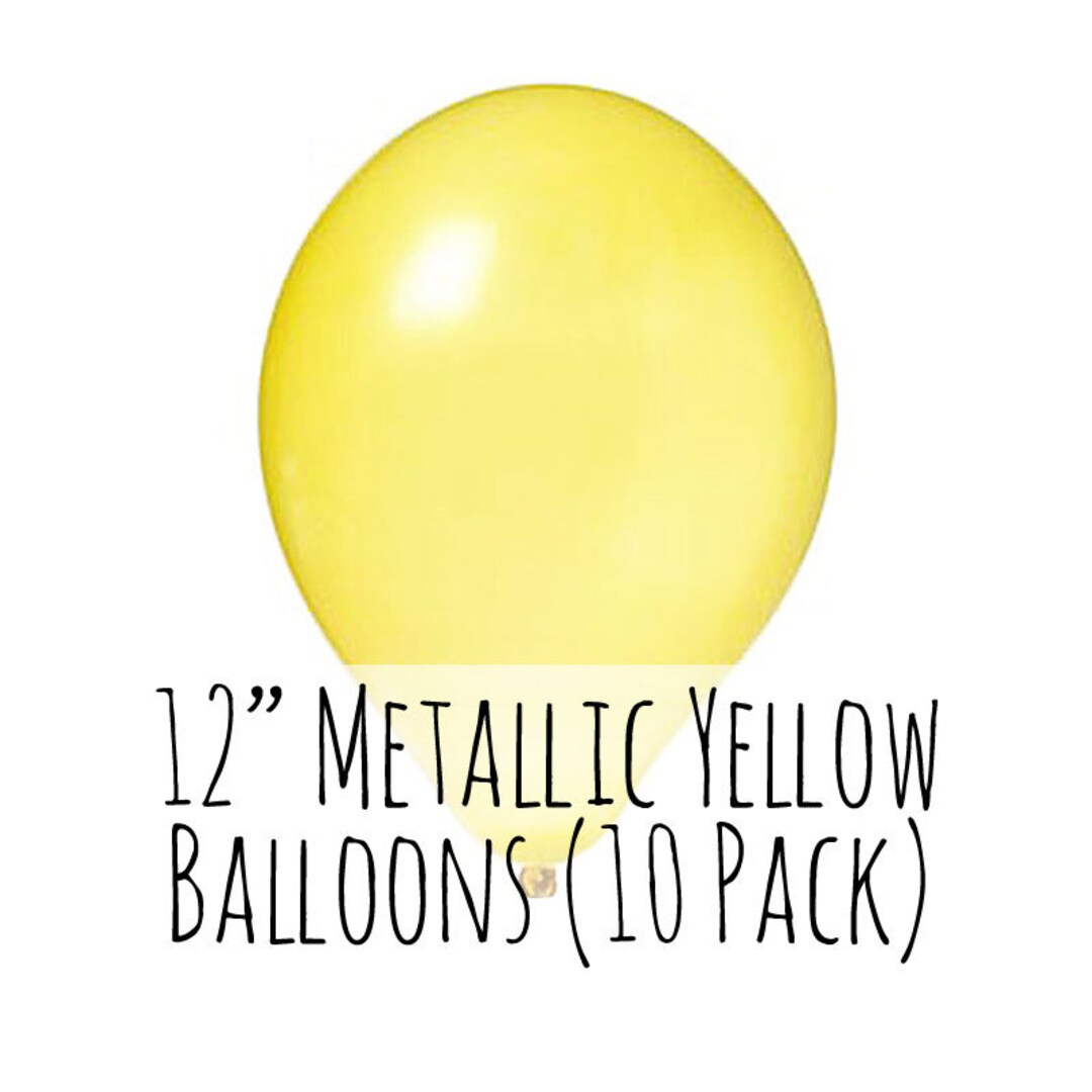 12" Metallic Yellow Balloons, 12 Inch Metallic Yellow Balloons, 1 Ft ...