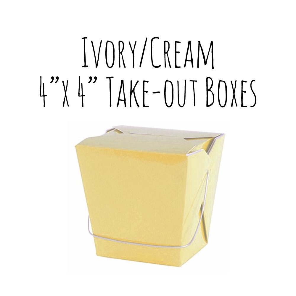 Ivory/Cream Takeout Boxes 5 Pack of 4 x 4 x 3.5 Wedding | Etsy