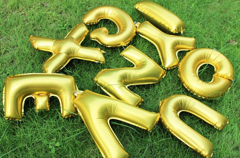 40 Gold Letter Balloons 40 Inch Shiny Foil Mylar - Etsy