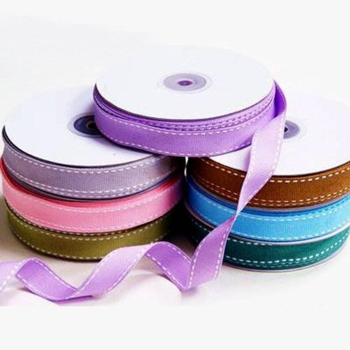 Fuchsia Ribbon With Stitched Edge, Hot Pink Grosgrain Ribbon, 5/8 ...