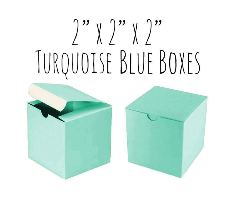Turquoise Blue 2 x 2 x 2 Square Boxes 5 To 20 Pack of | Etsy