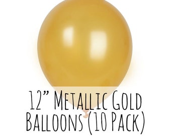 12 Metallic Gold Balloons 12 Inch Metallic Gold Latex - Etsy