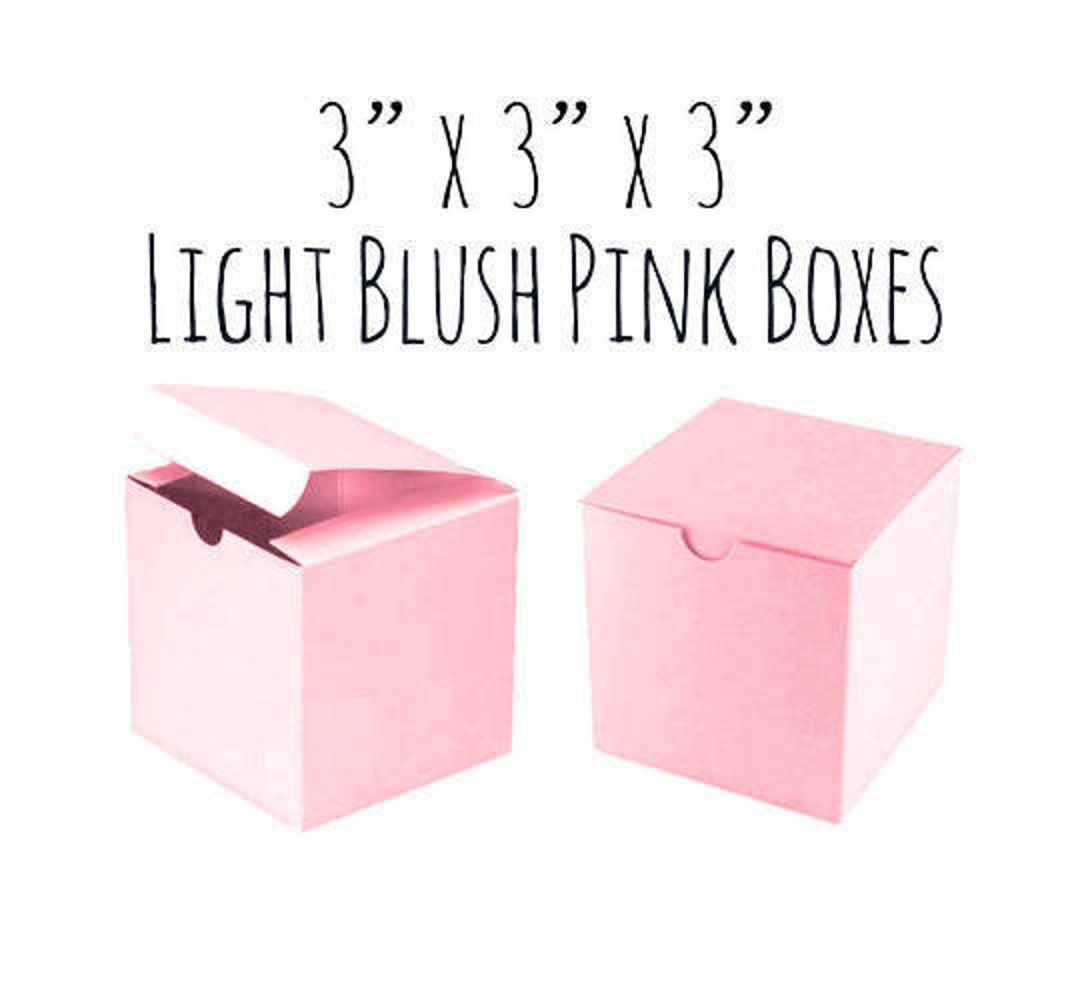 Light Pink, Blush Pink Boxes 3 X 3 X 3" Square, 5 to 20 Pack of Wedding ...