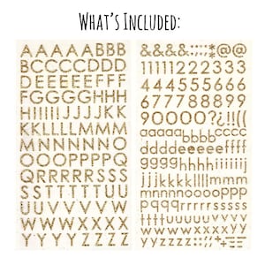 Metallic Gold Glitter Letters Stickers Set With Letters, Numbers and ...