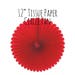 12" Red Tissue Paper Fan, Accordion Pinwheel, Circle Fan, 12 Inch Round ...