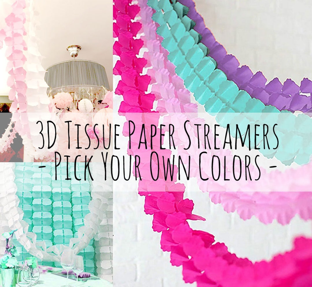 3D Honeycomb Pom Tissue Paper Streamers, Crepe Paper Streamers, Photo ...
