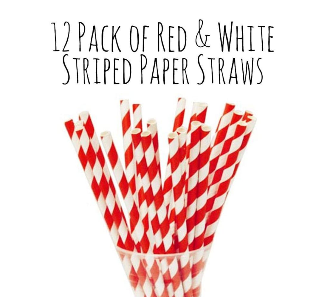 Retro Style Red and White Striped Paper Straws, Red Straws, Soda ...