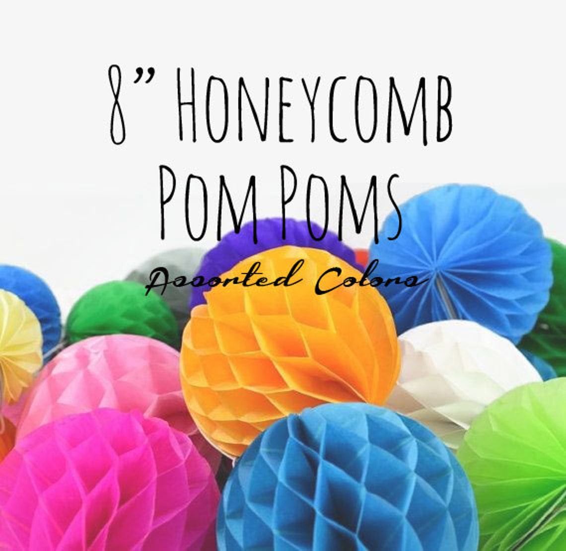8" Honeycomb Pom Pom, 8 Inch Pom Poms Balls, 20 Cm, DIY, Party Supply ...