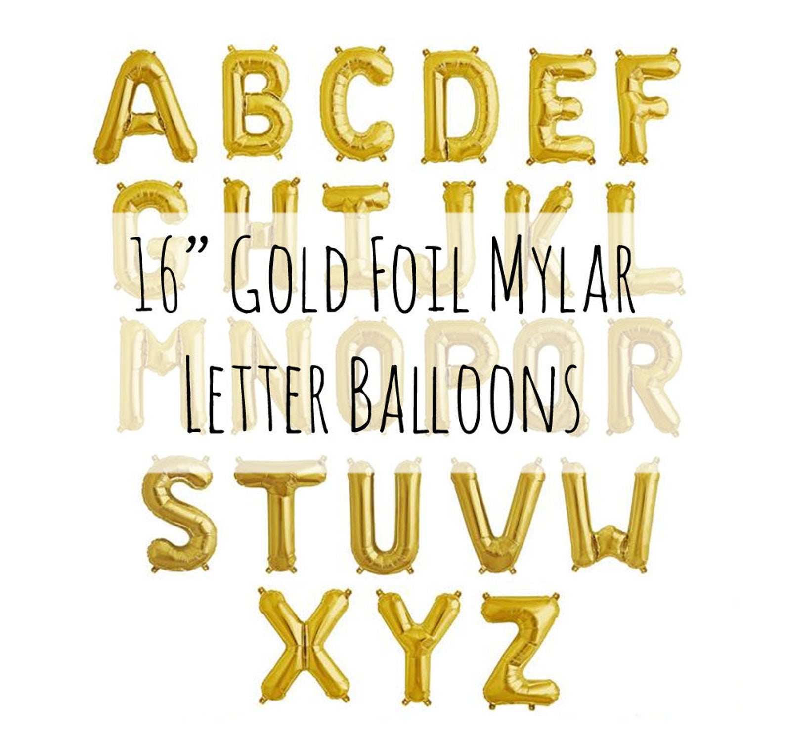16 Gold Letter Balloons 16 Inch Metallic Gold Foil - Etsy